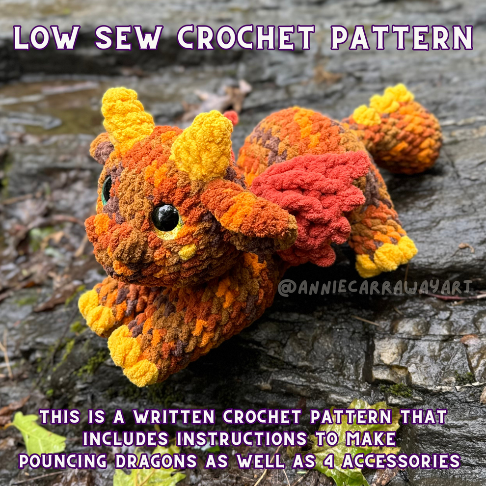 Pouncing Dragon Crochet Pattern | Digital Download – Annie Carraway Art