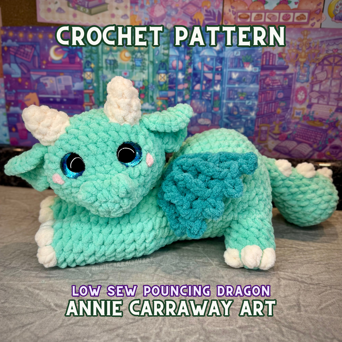 Pouncing Dragon Crochet Pattern | Digital Download – Annie Carraway Art