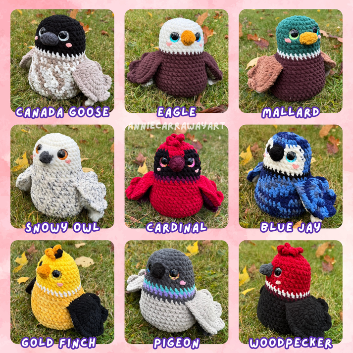 Big Birdie Plushies | Low Sew Crochet Pattern | Digital Download ...